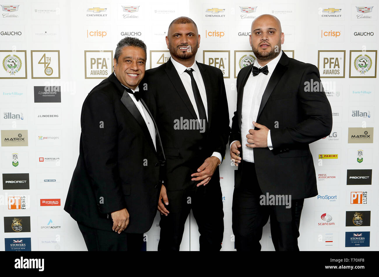 Guests pose for photographs during the 2019 PFA Awards at the Grosvenor ...