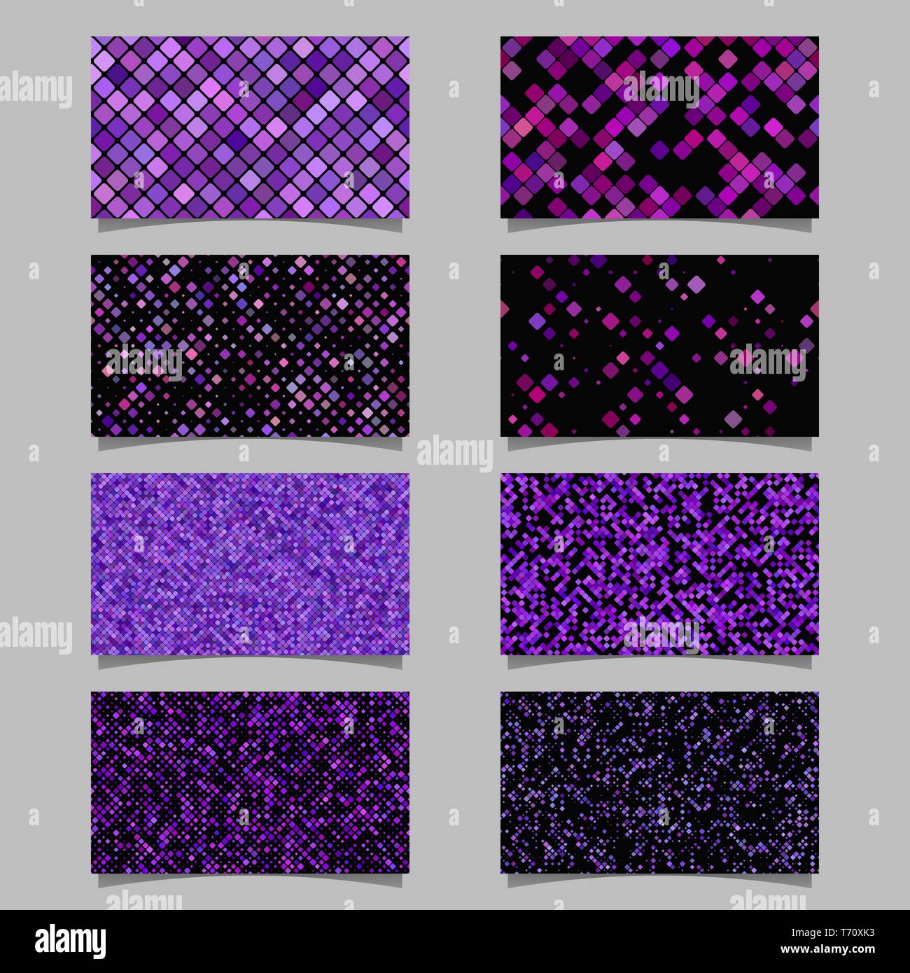 Abstract diagonal square pattern mosaic card background template set Stock Vector Image & Art ...