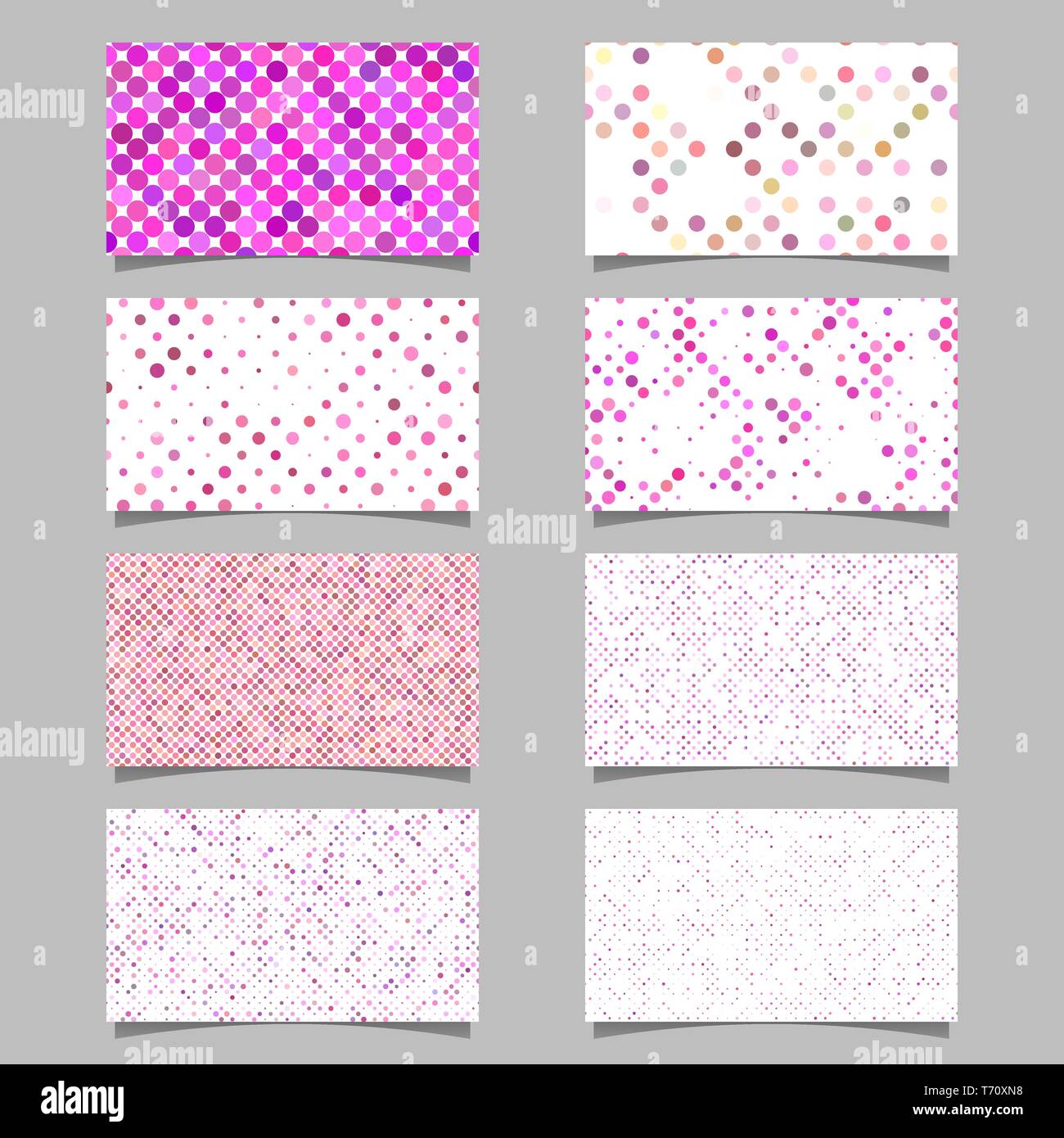 Abstract dot pattern card background template set Stock Vector Image ...
