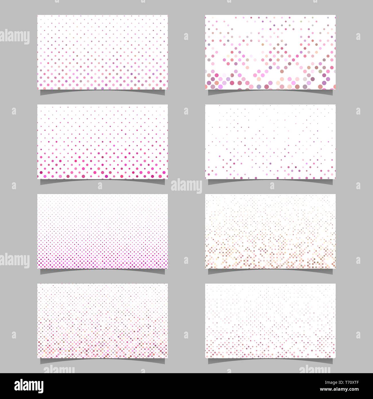Abstract dot pattern card background template set - vector graphic ...