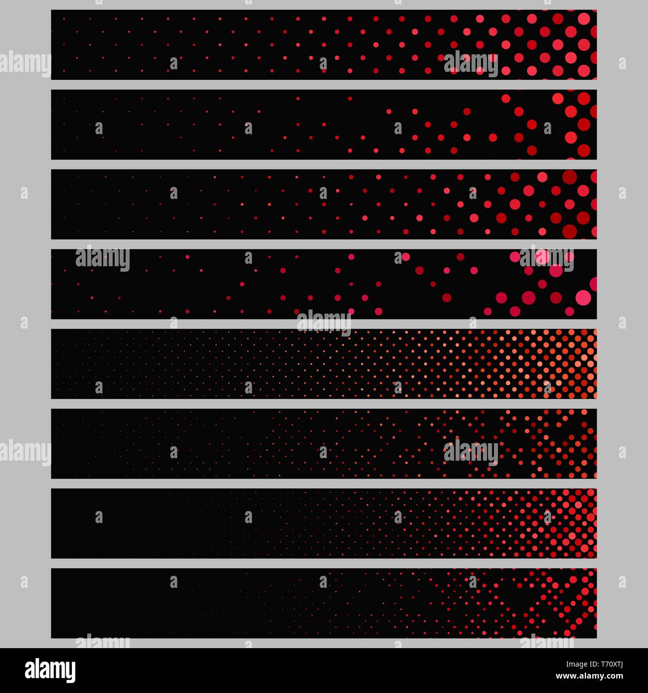 Color abstract dot pattern rectangular web banner background set Stock ...