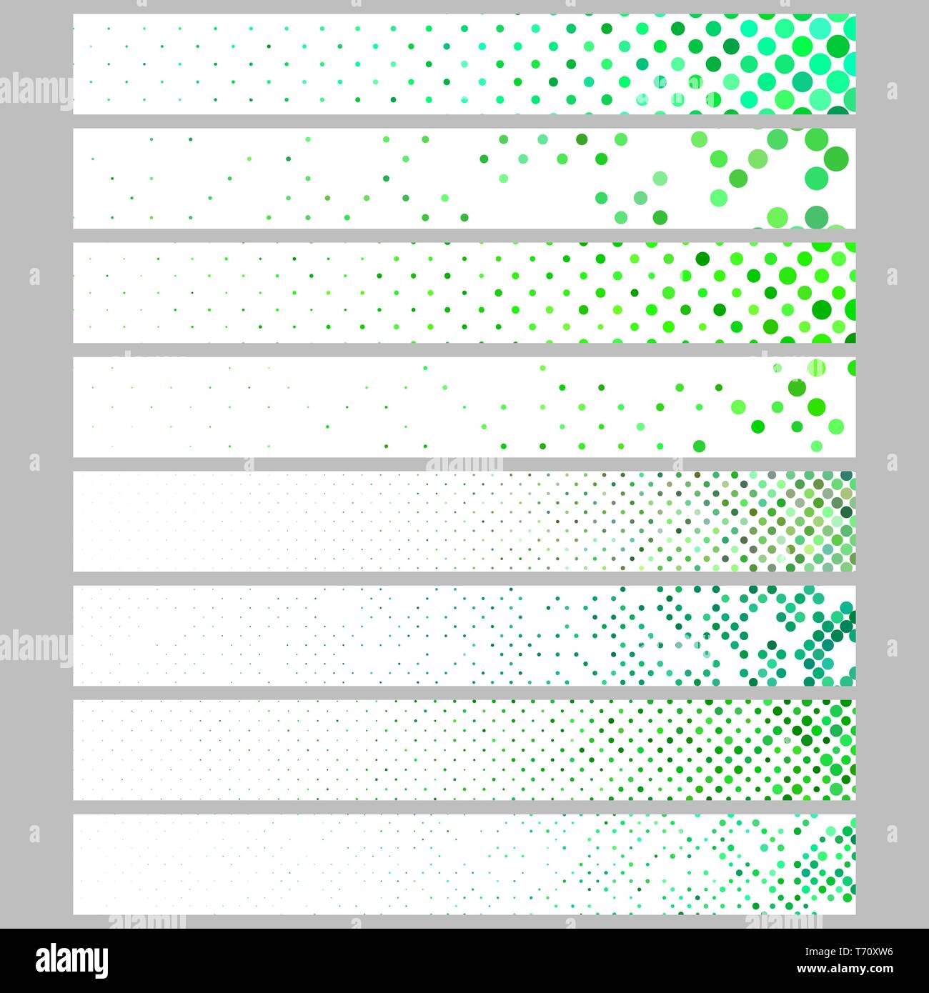 Color abstract dot pattern rectangular web banner background set Stock ...