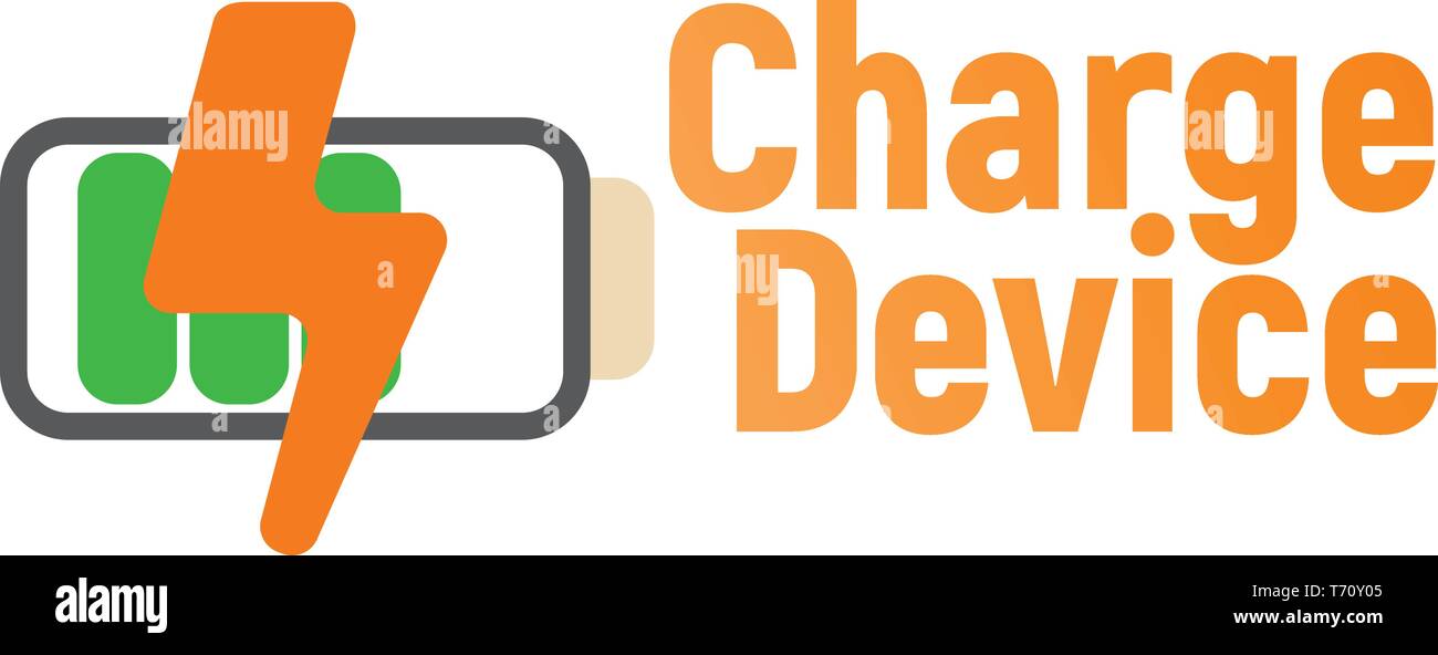 Charge Device Logo and Icon. Energy label for Web on white background ...