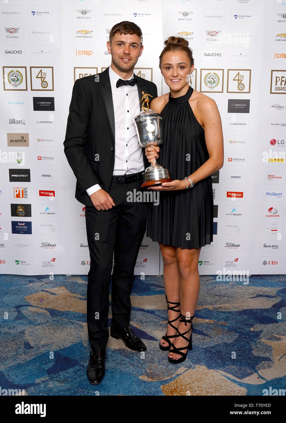 Manchester City Women's Georgia Stanway (right) poses with her PFA ...