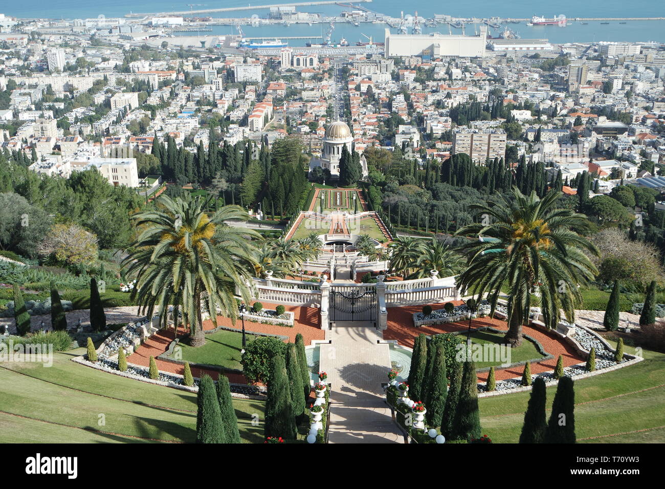 View over the Bahai Gardens on Haifa. Israel Stock Photo - Alamy