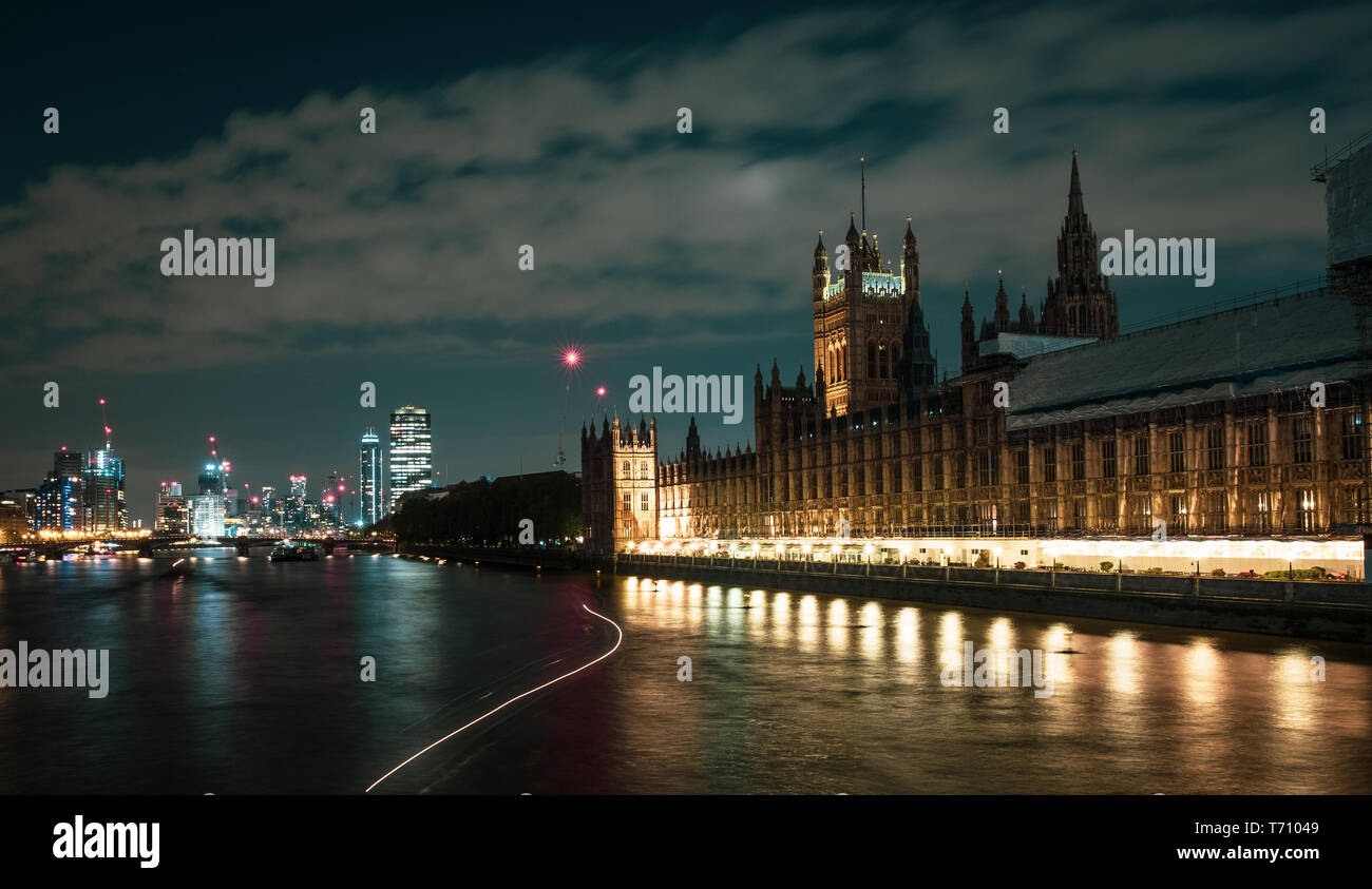 The Palace of Westminster and the Thames, London UK Stock Photo - Alamy