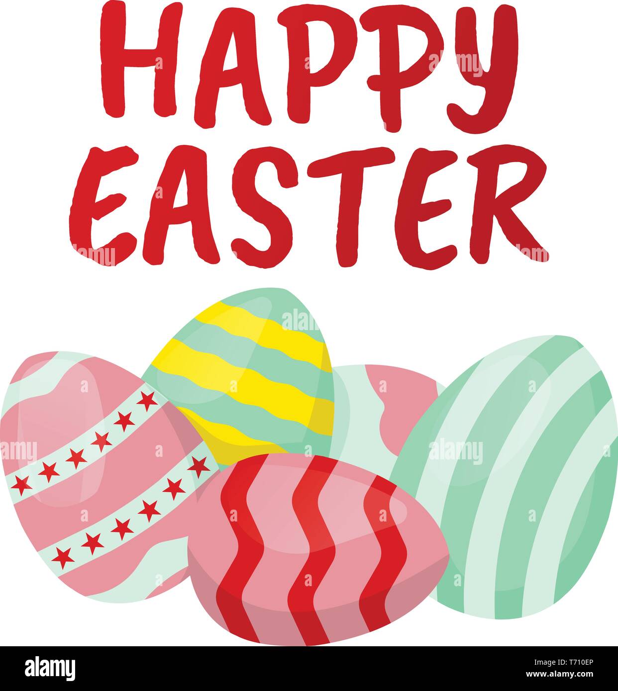 Happy Easter icon. Easter label on white Background. Cartoon style ...