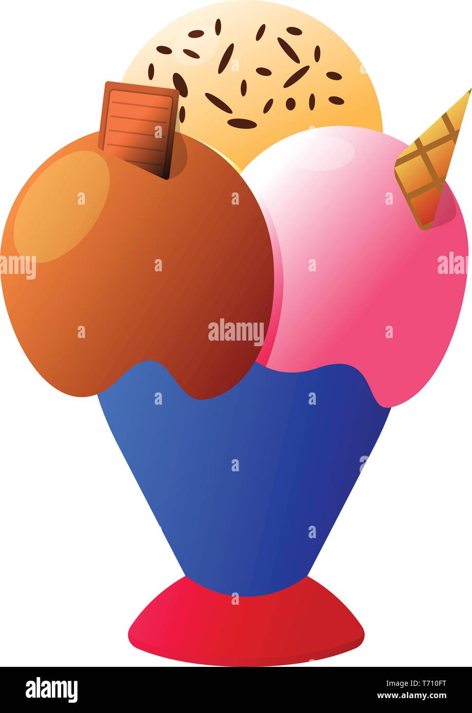 American Ice Cream Icon. Happy 4 th July and Independence Day. Cartoon ...