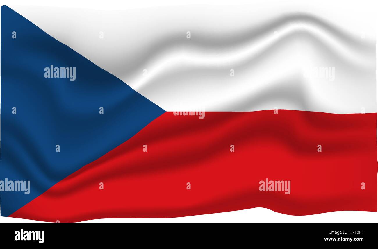 Czechia Flag Icon. National Flag Banner. Cartoon Vector illustration ...