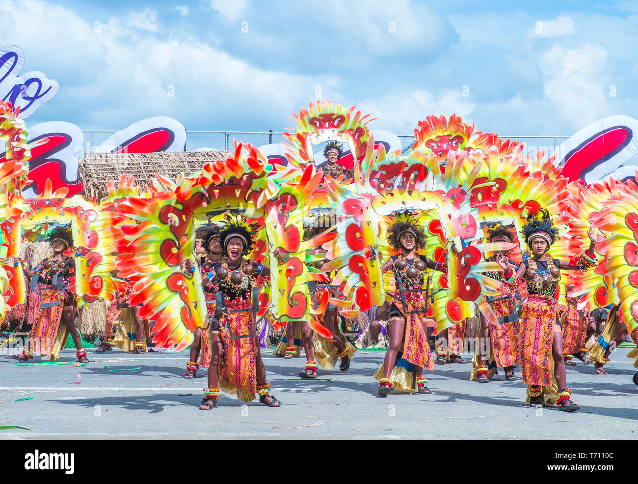 Participants in the Dinagyang Festival in Iloilo Philippines Stock ...