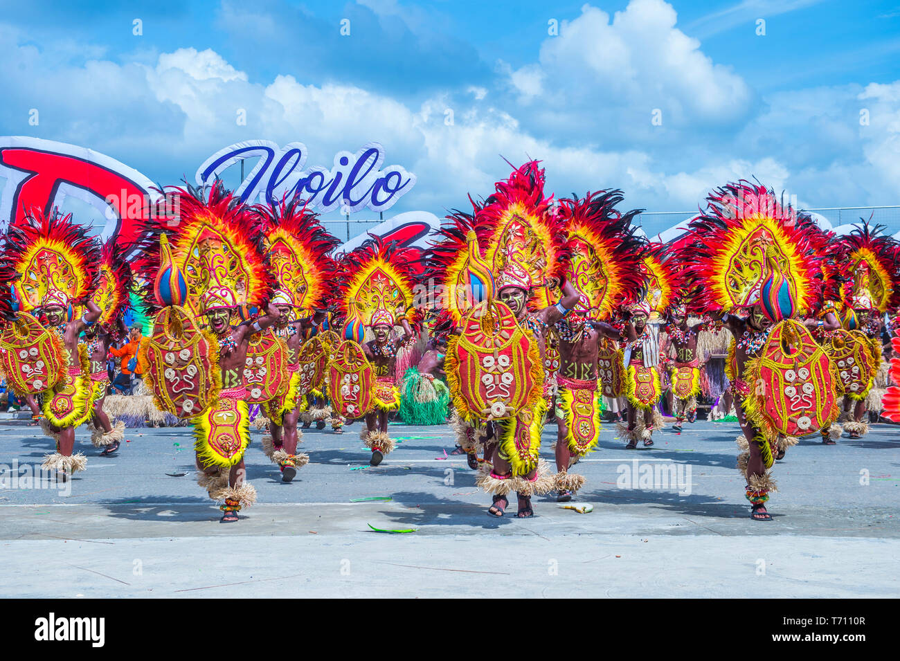 Participants in the Dinagyang Festival in Iloilo Philippines Stock ...