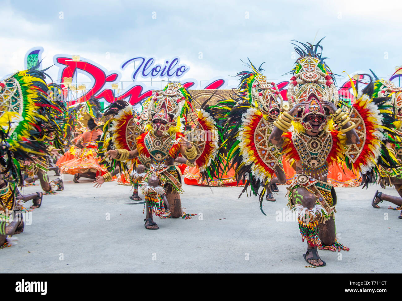 Participants in the Dinagyang Festival in Iloilo Philippines Stock ...