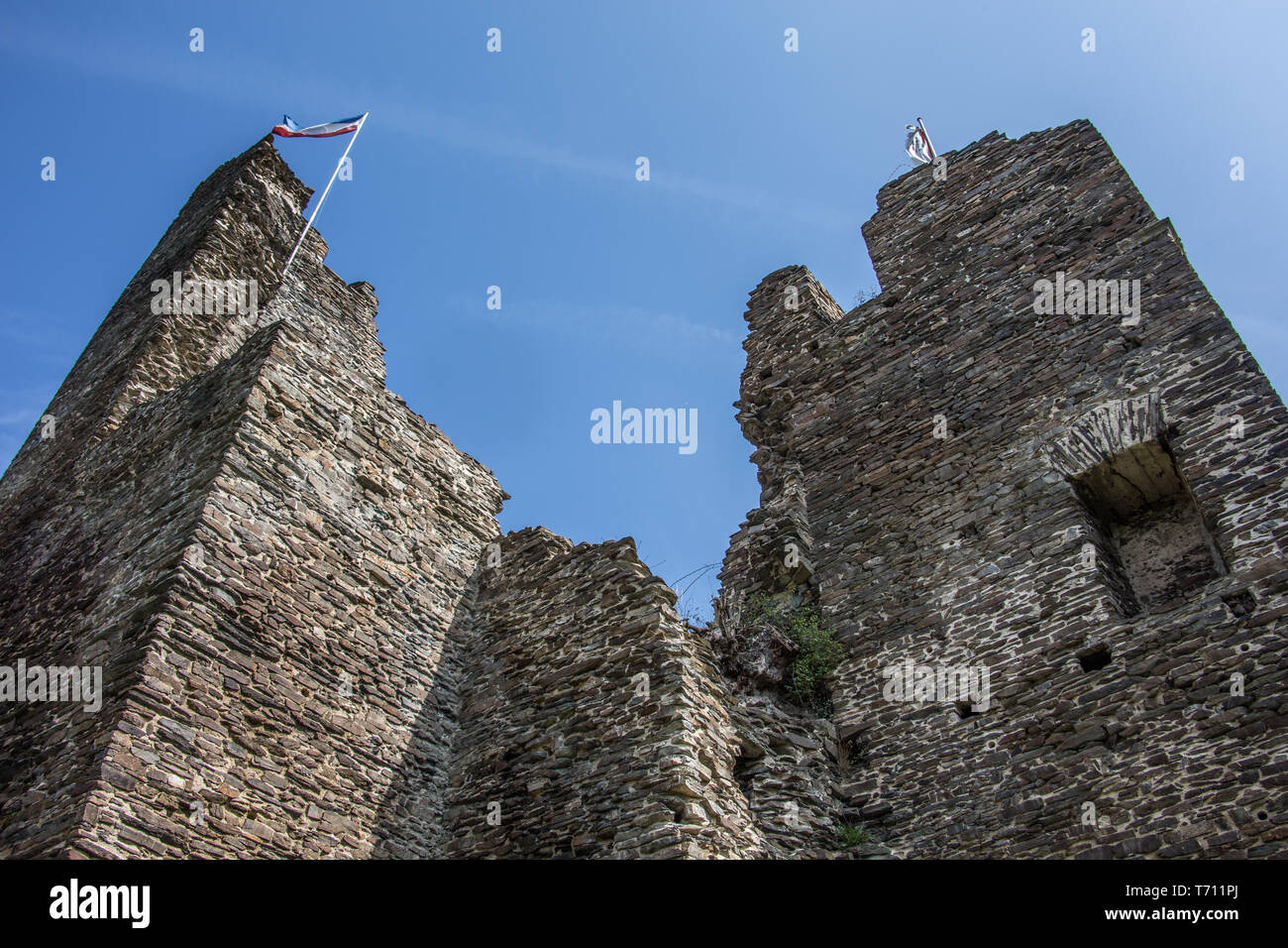 Isenburg castle ruin on the Iserkopf in the Westerwald Stock Photo - Alamy