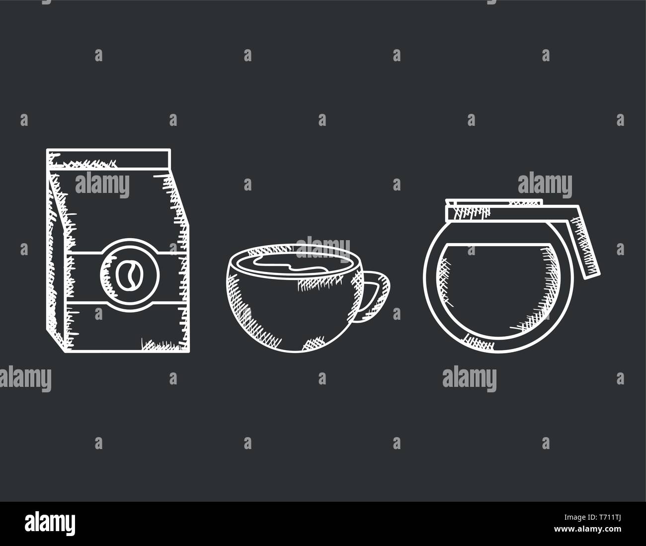 coffee time set icons drawing vector illustration design Stock Vector ...