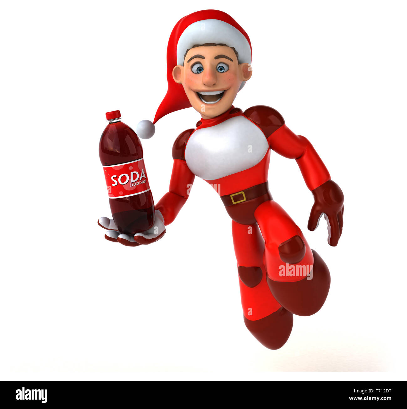 Fun Super Santa Claus - 3D Illustration Stock Photo - Alamy