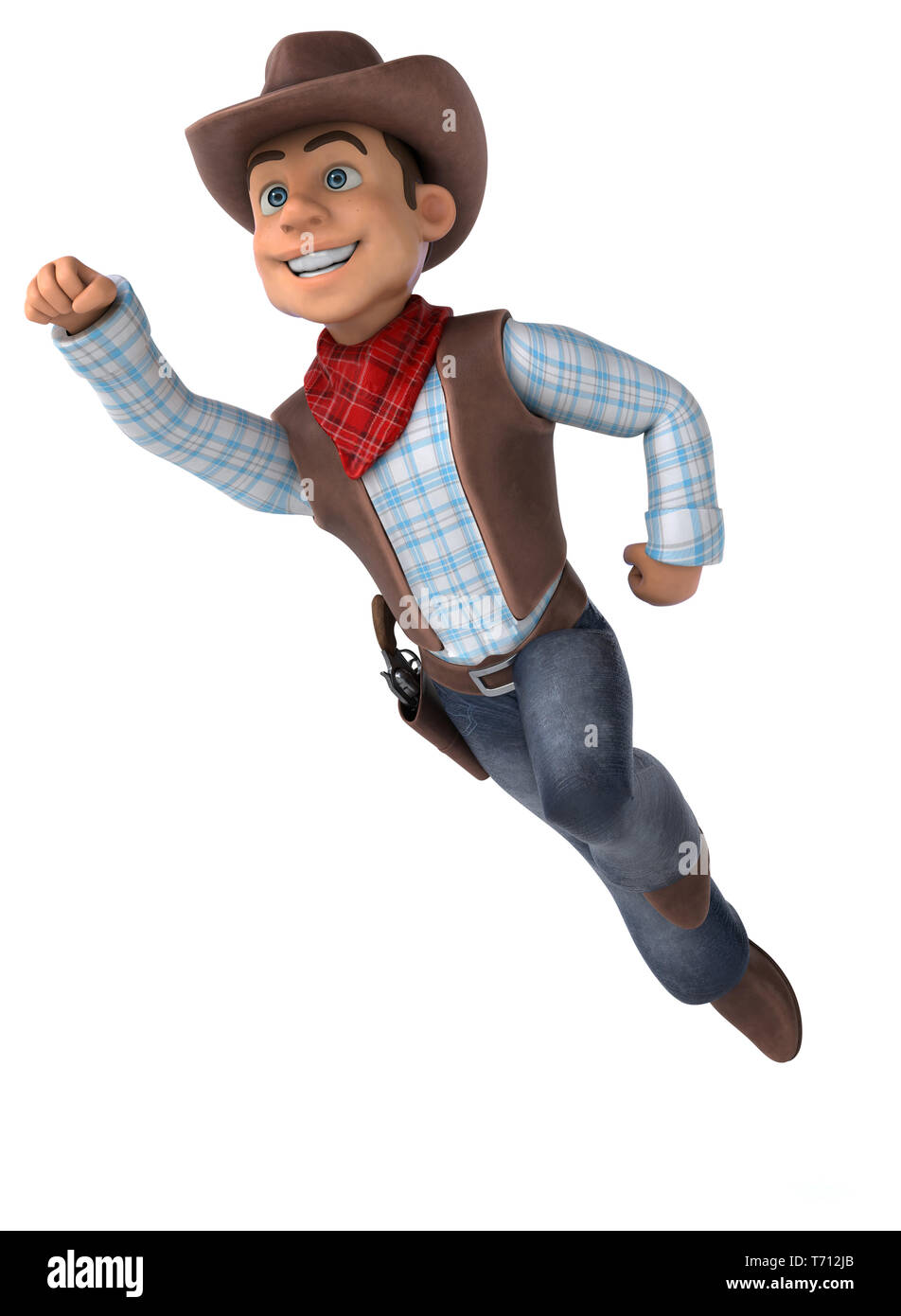 Fun Cowboy - 3D Illustration Stock Photo - Alamy