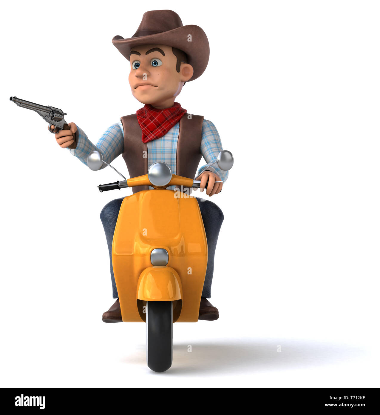 Fun Cowboy - 3D Illustration Stock Photo - Alamy