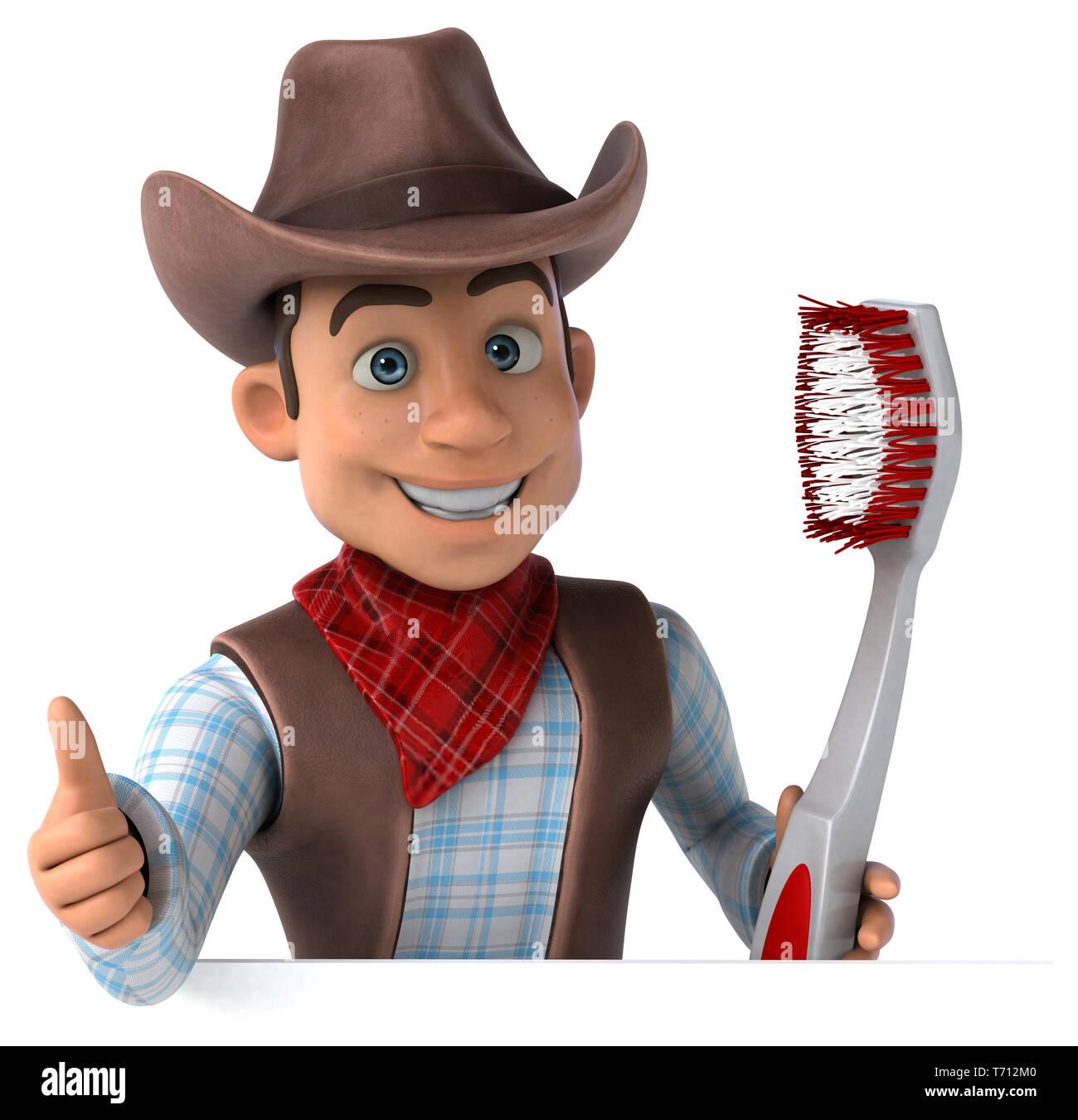 Fun Cowboy - 3D Illustration Stock Photo - Alamy