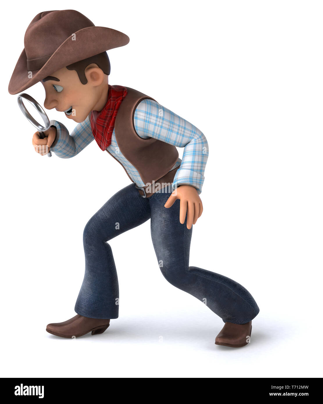 Fun Cowboy - 3D Illustration Stock Photo - Alamy