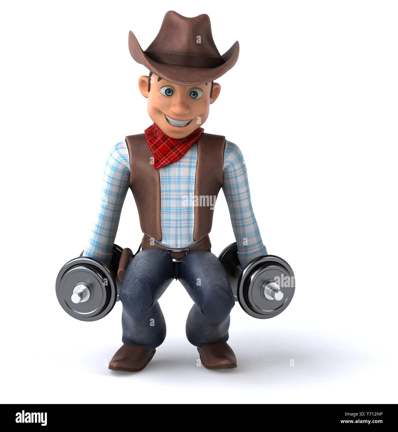Fun Cowboy - 3D Illustration Stock Photo - Alamy