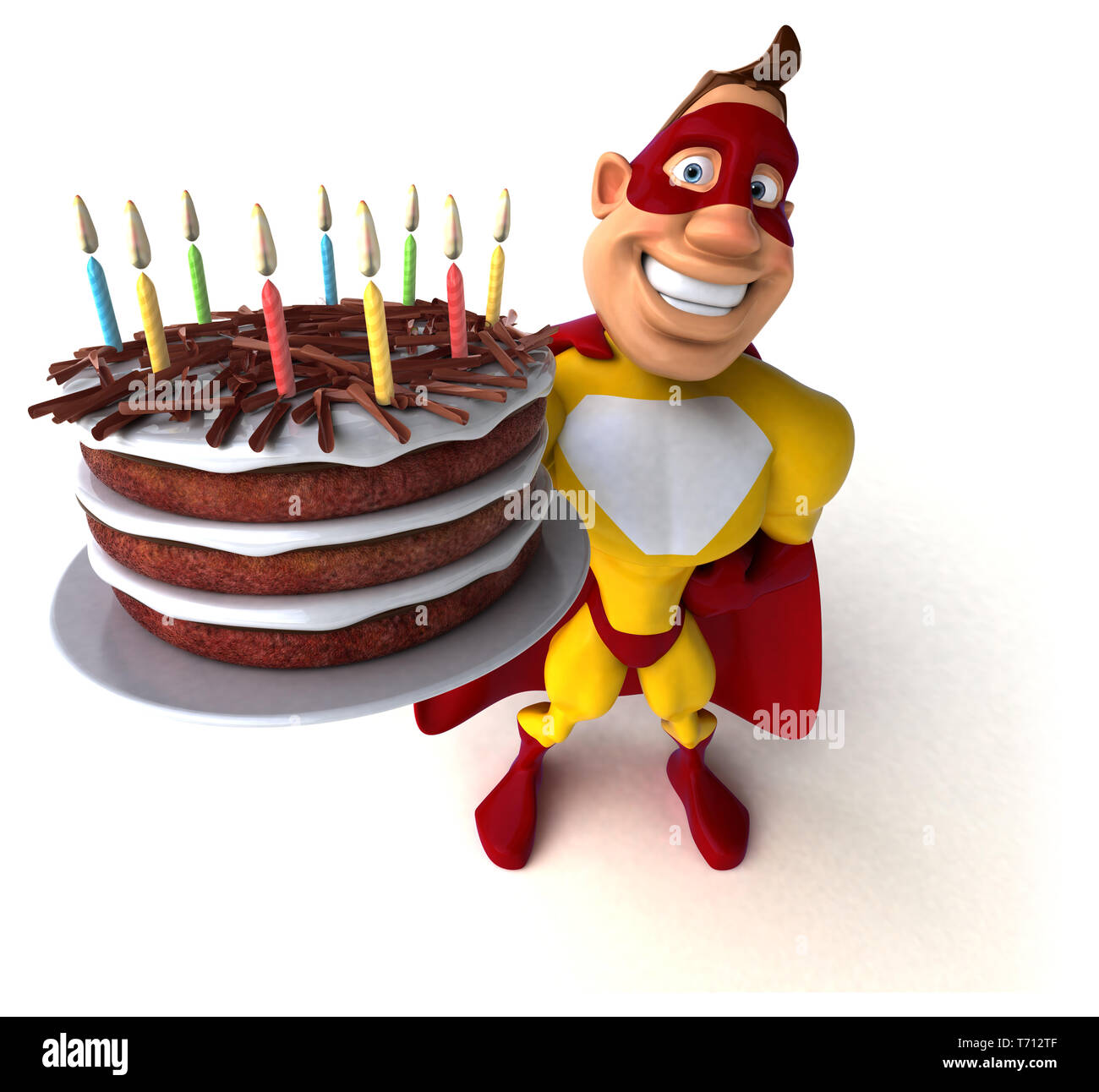Fun superhero - 3D Illustration Stock Photo - Alamy