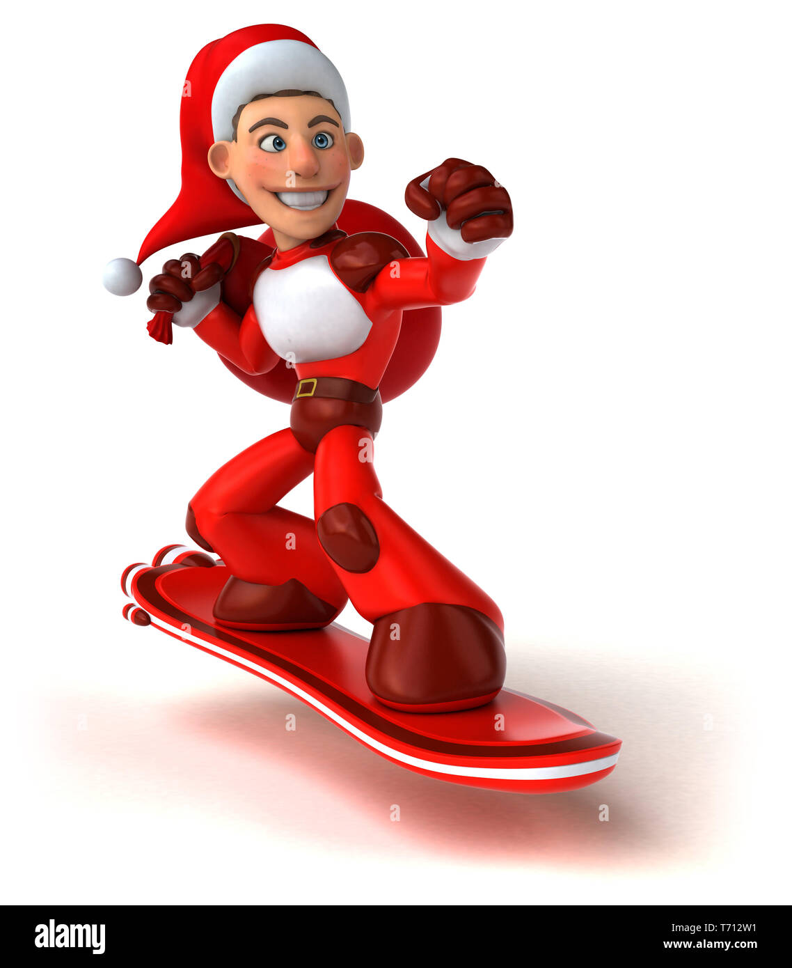Fun super Santa Claus - 3D Illustration Stock Photo - Alamy