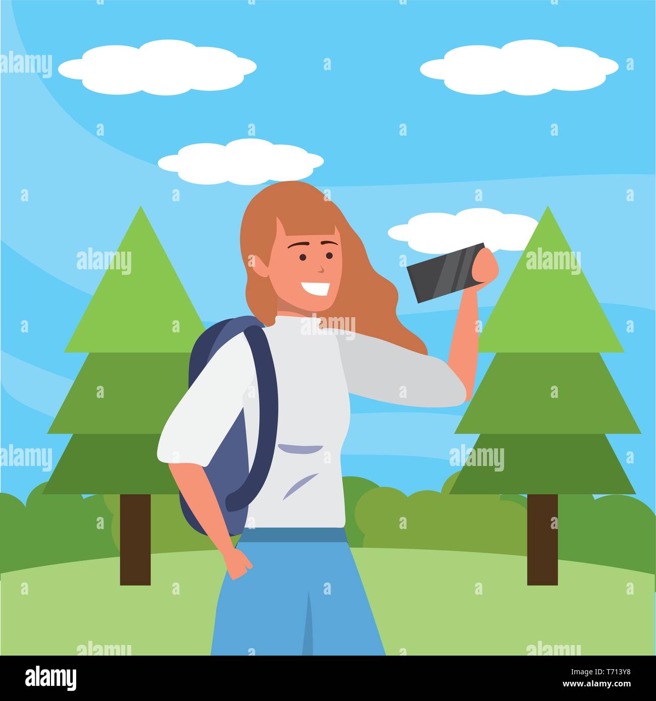 Selfie redhead Stock Vector Images - Alamy