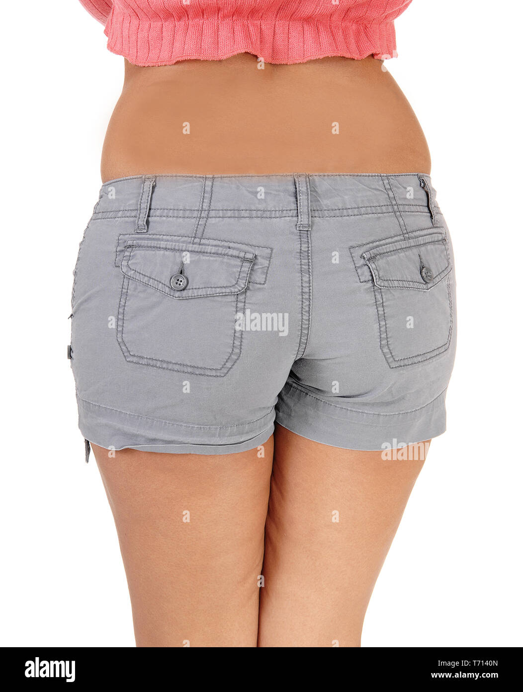 Close up of woman's bottom in shorts Stock Photo - Alamy