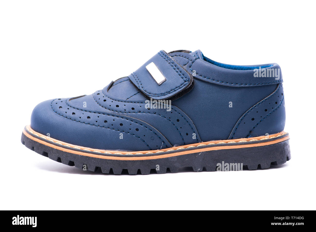 Blue baby shoes isolated on white background Stock Photo - Alamy