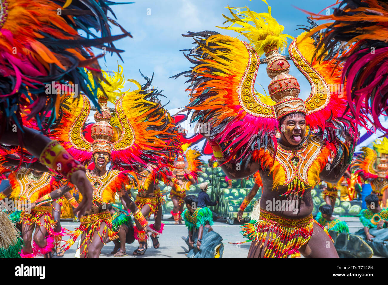 Participants in the Dinagyang Festival in Iloilo Philippines Stock ...