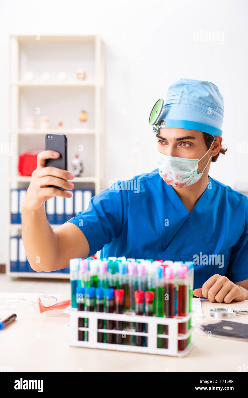 Doctor taking selfie clinic hi-res stock photography and images - Alamy