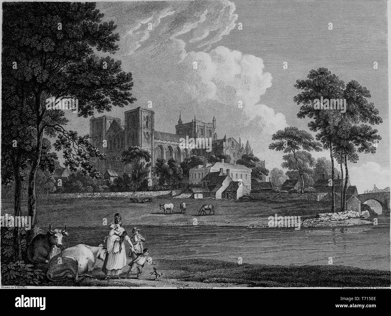 Engraving of the rippon minster hi-res stock photography and images - Alamy