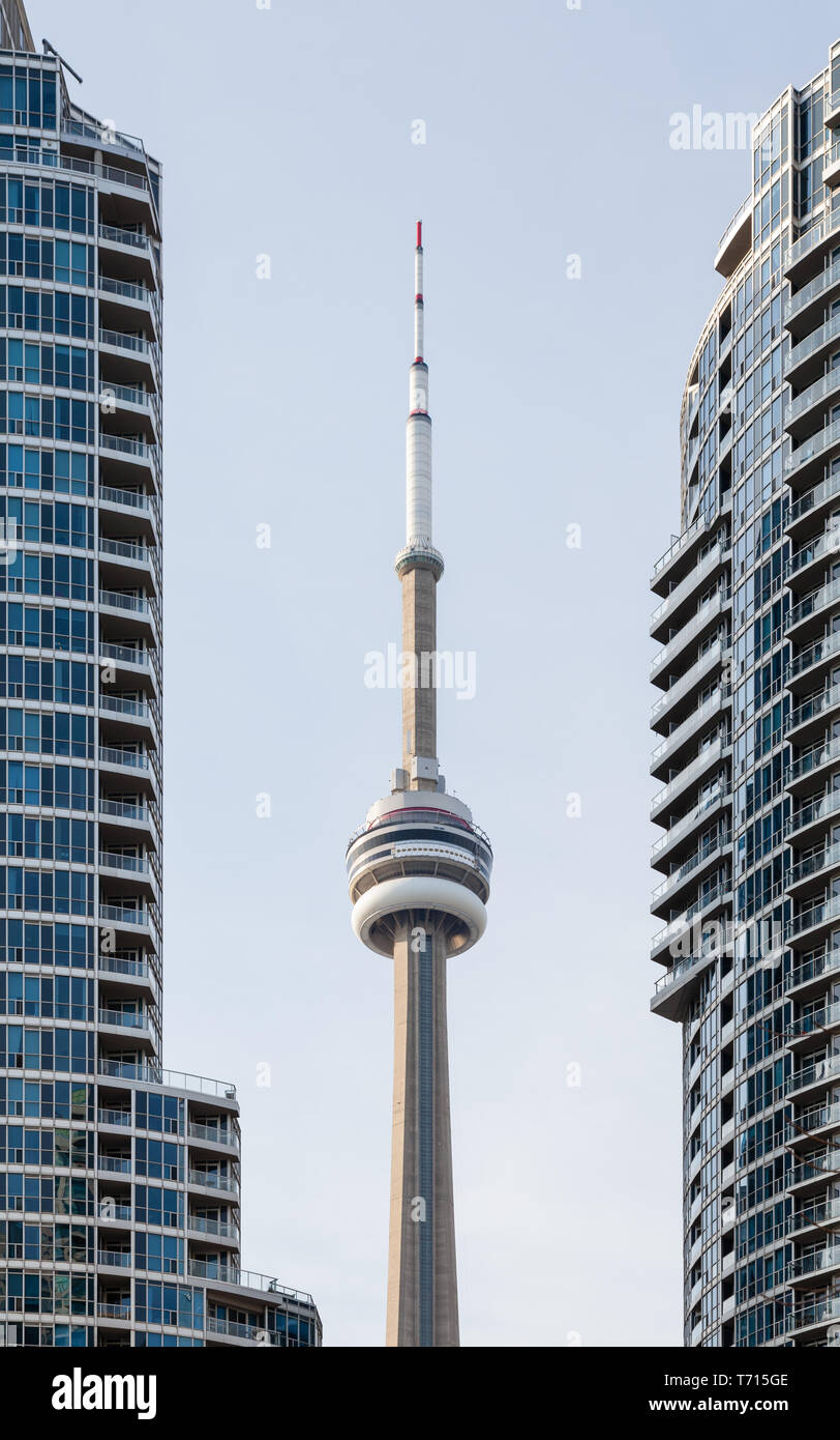The CN Tower in Toronto, Canada. The tower was completed in 1976 and at ...