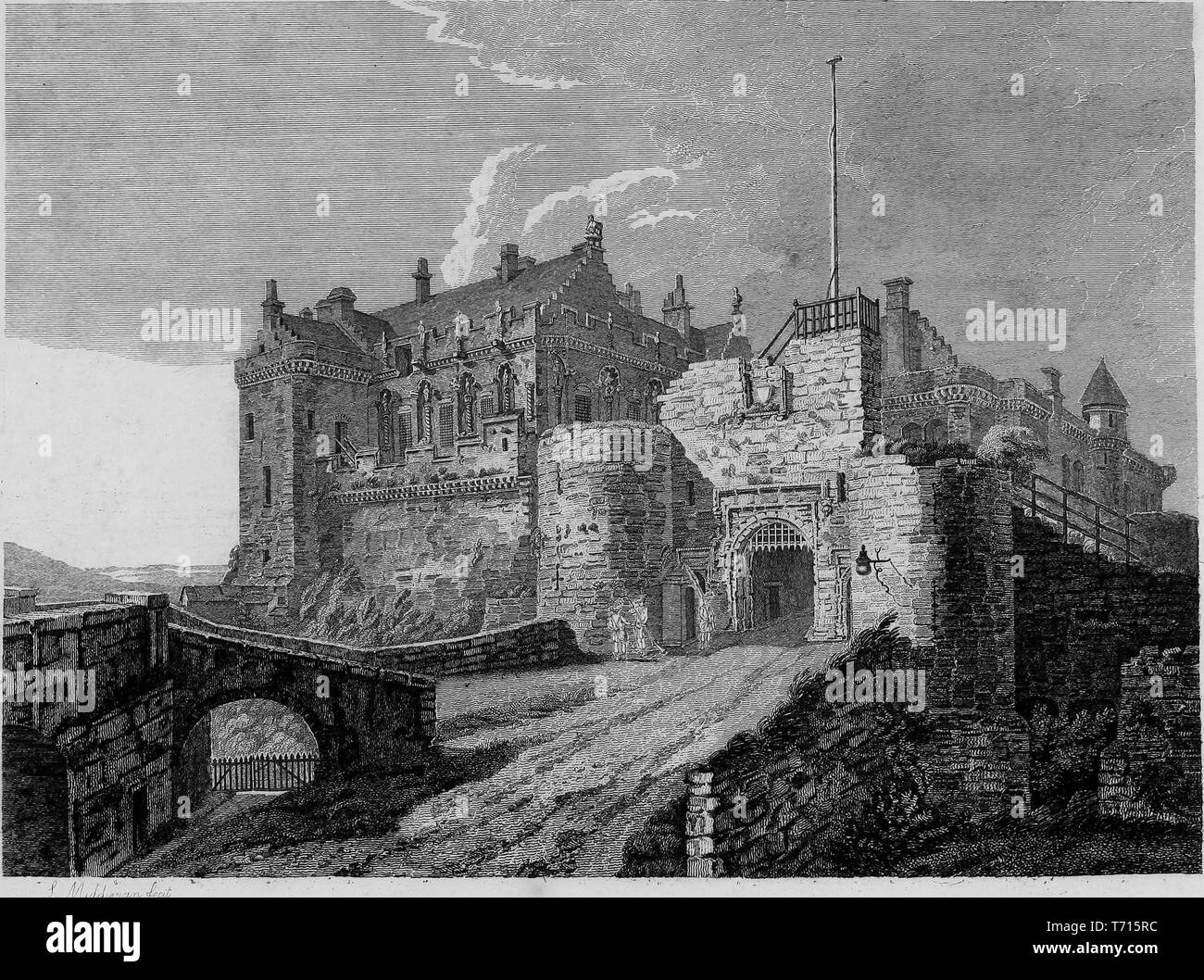 Engraving of the stirling castle hi-res stock photography and images ...