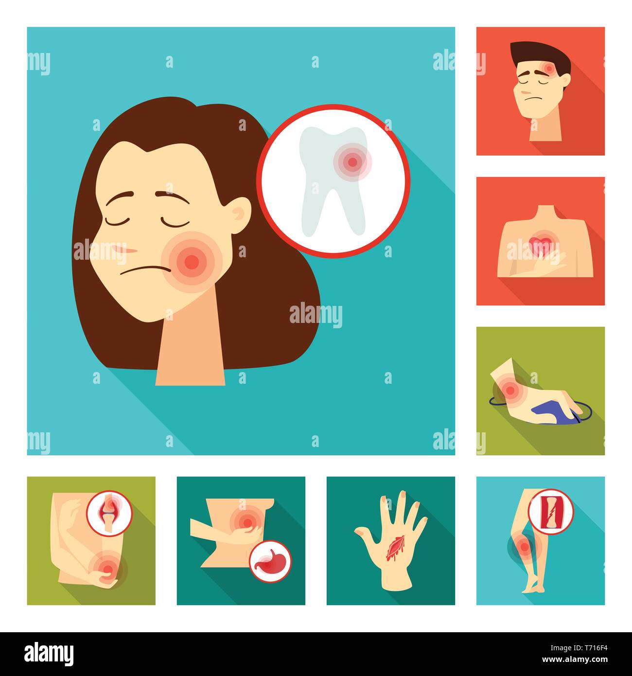 Isolated object of damage and wound symbol. Set of damage and rendering ...