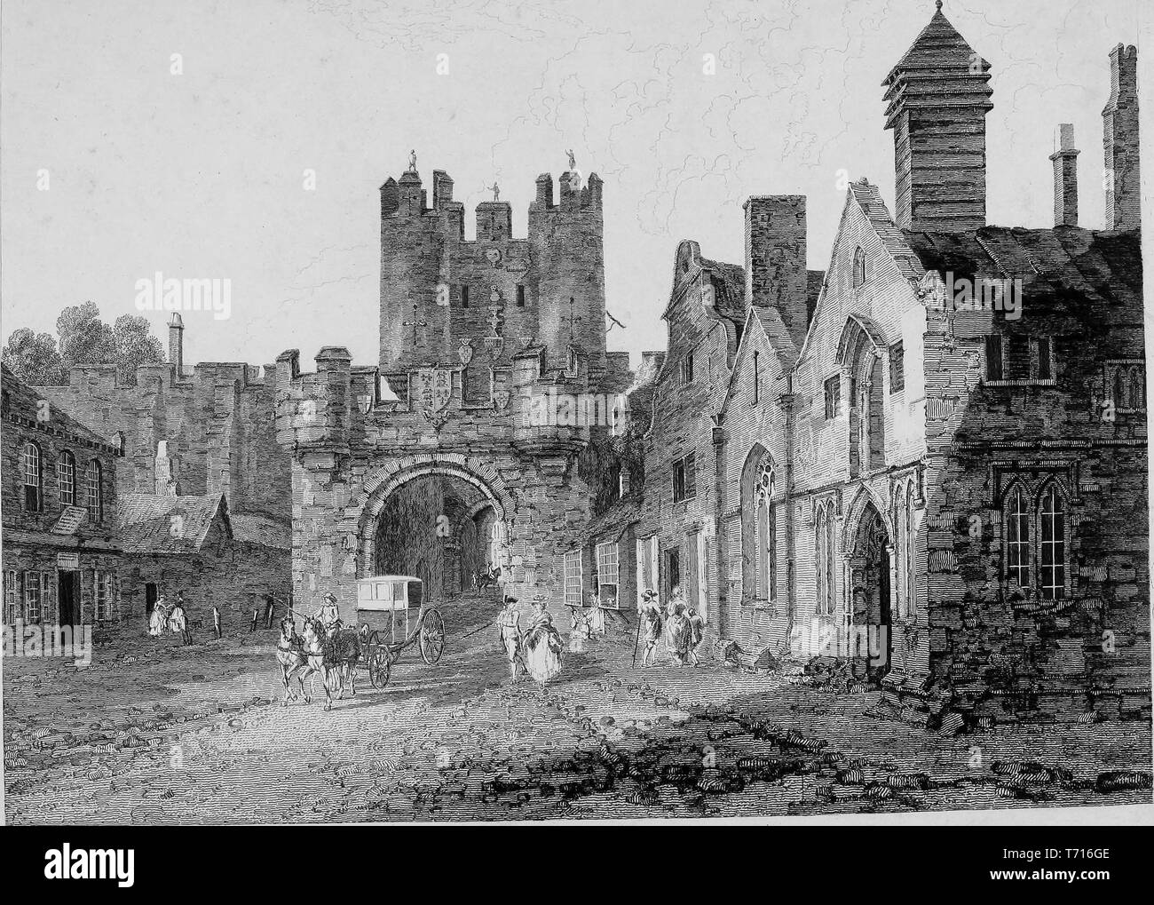 Engraving of the micklegate bar hi-res stock photography and images - Alamy