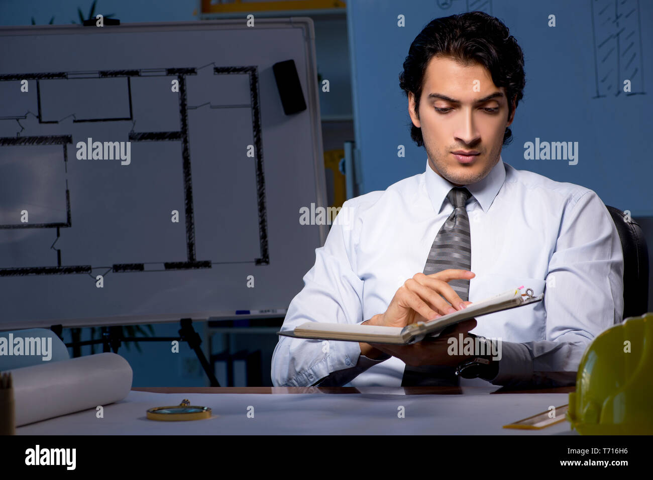 Construction drawing man draft board hi-res stock photography and ...