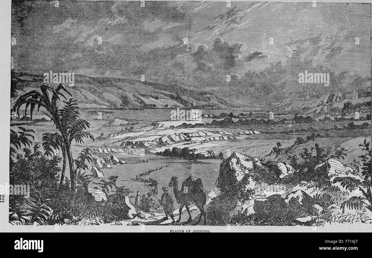 Engraving of the plates of Jericho, from the book 'The Pictorial Bible ...