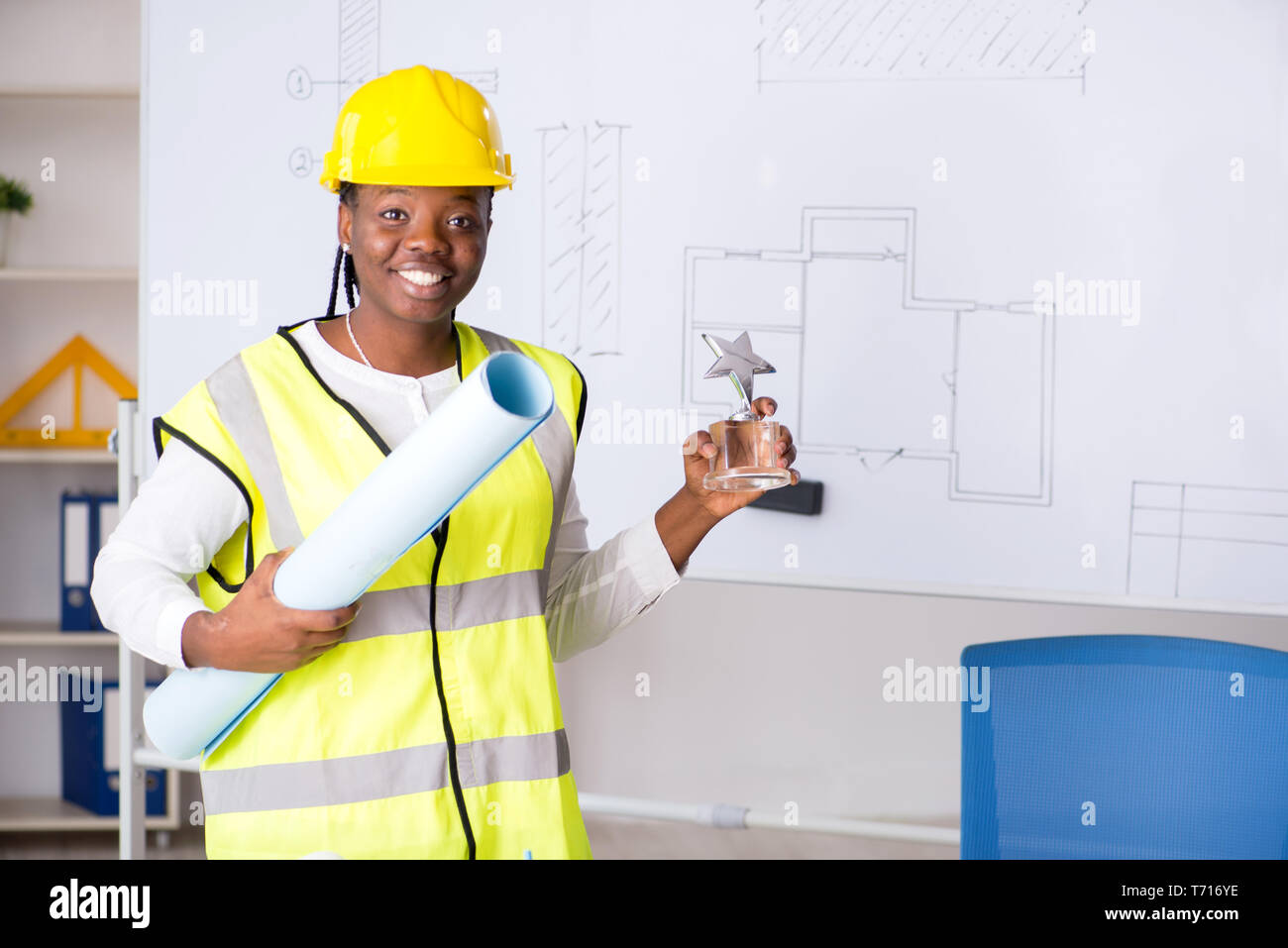Young black architect working on project Stock Photo - Alamy