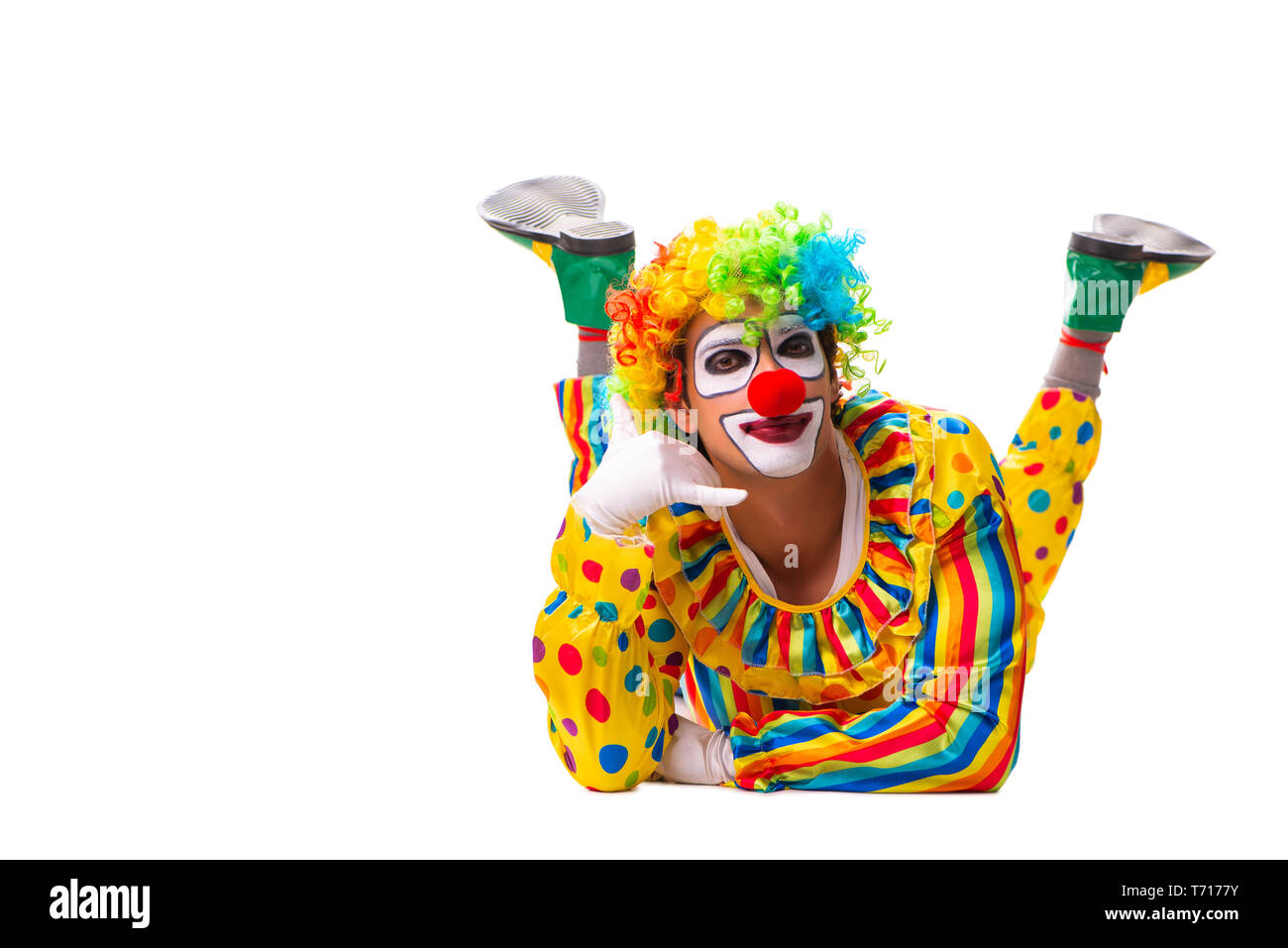 Male clown isolated on white Stock Photo - Alamy