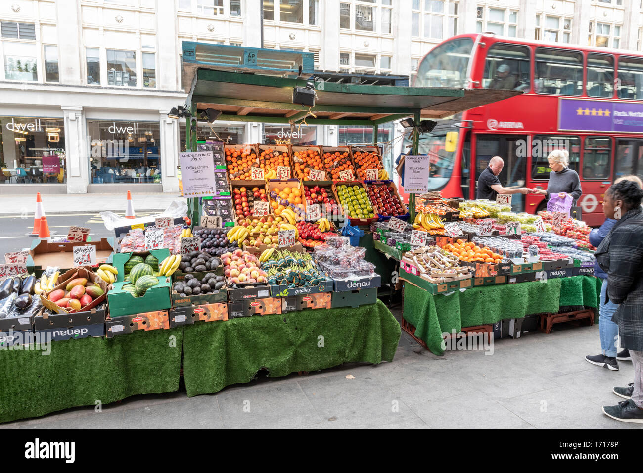 Fruit stall, Goodge Street underground station London UK Stock Photo ...