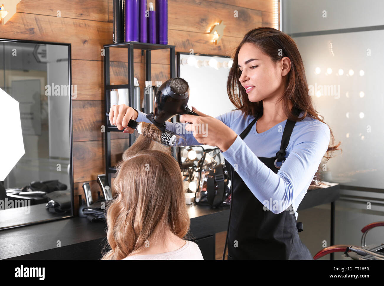 Hair curls blow drying hi-res stock photography and images - Alamy