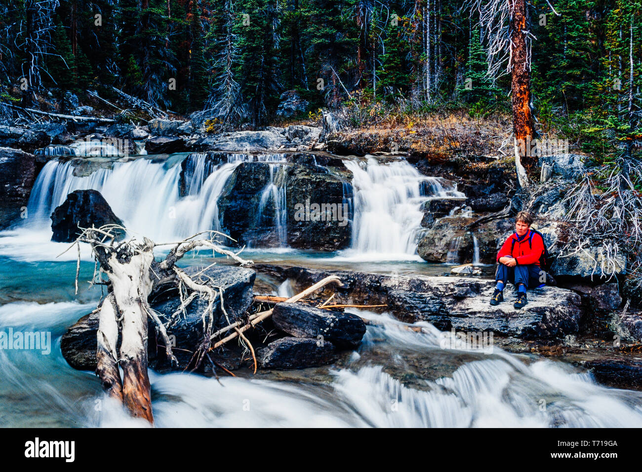 Person at waterfall hi-res stock photography and images - Alamy