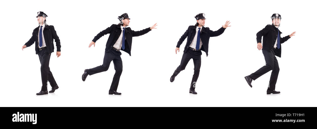 Police officer aiming handgun Cut Out Stock Images & Pictures - Alamy