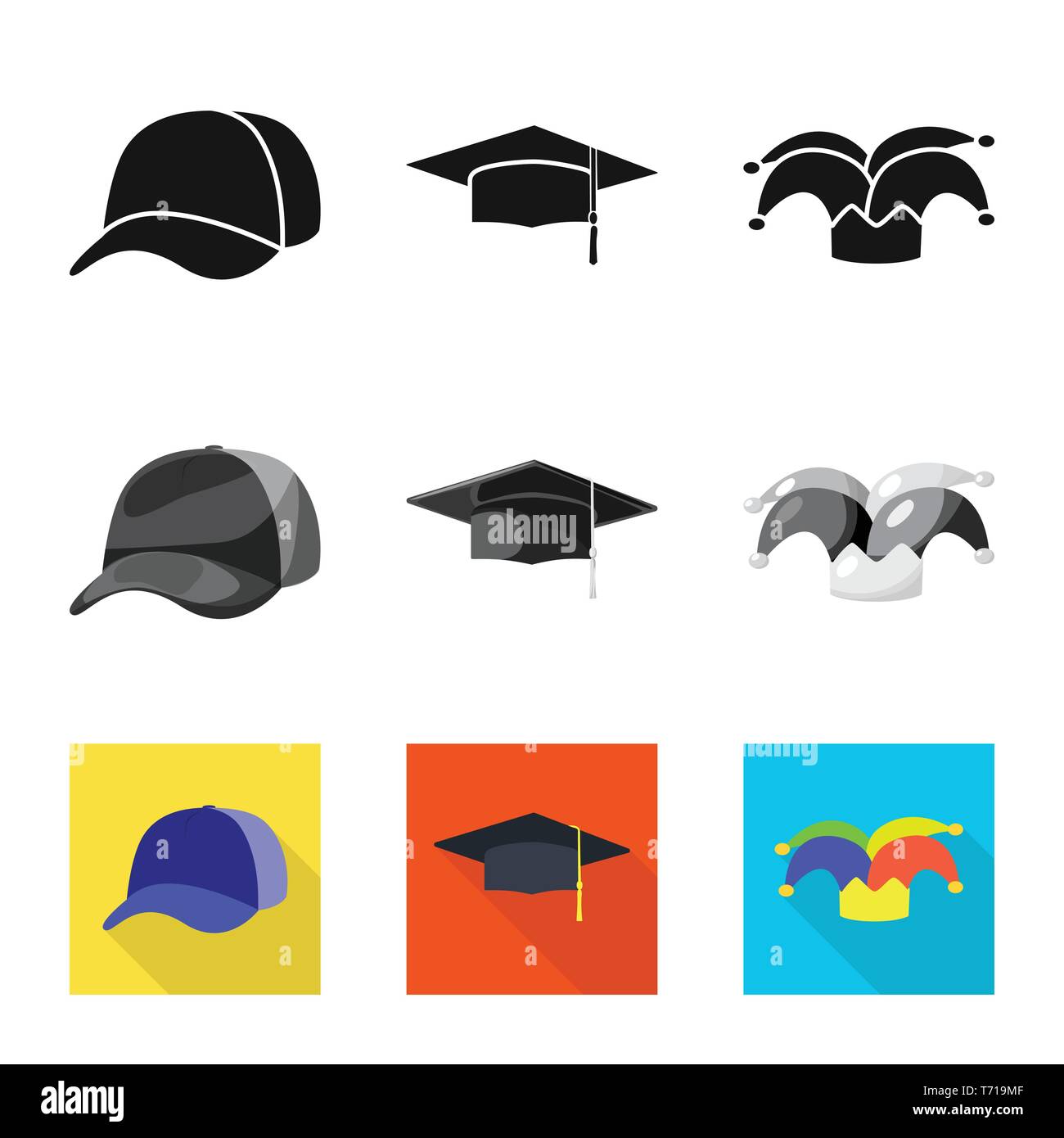 Vector design of clothing and cap sign. Collection of clothing and ...