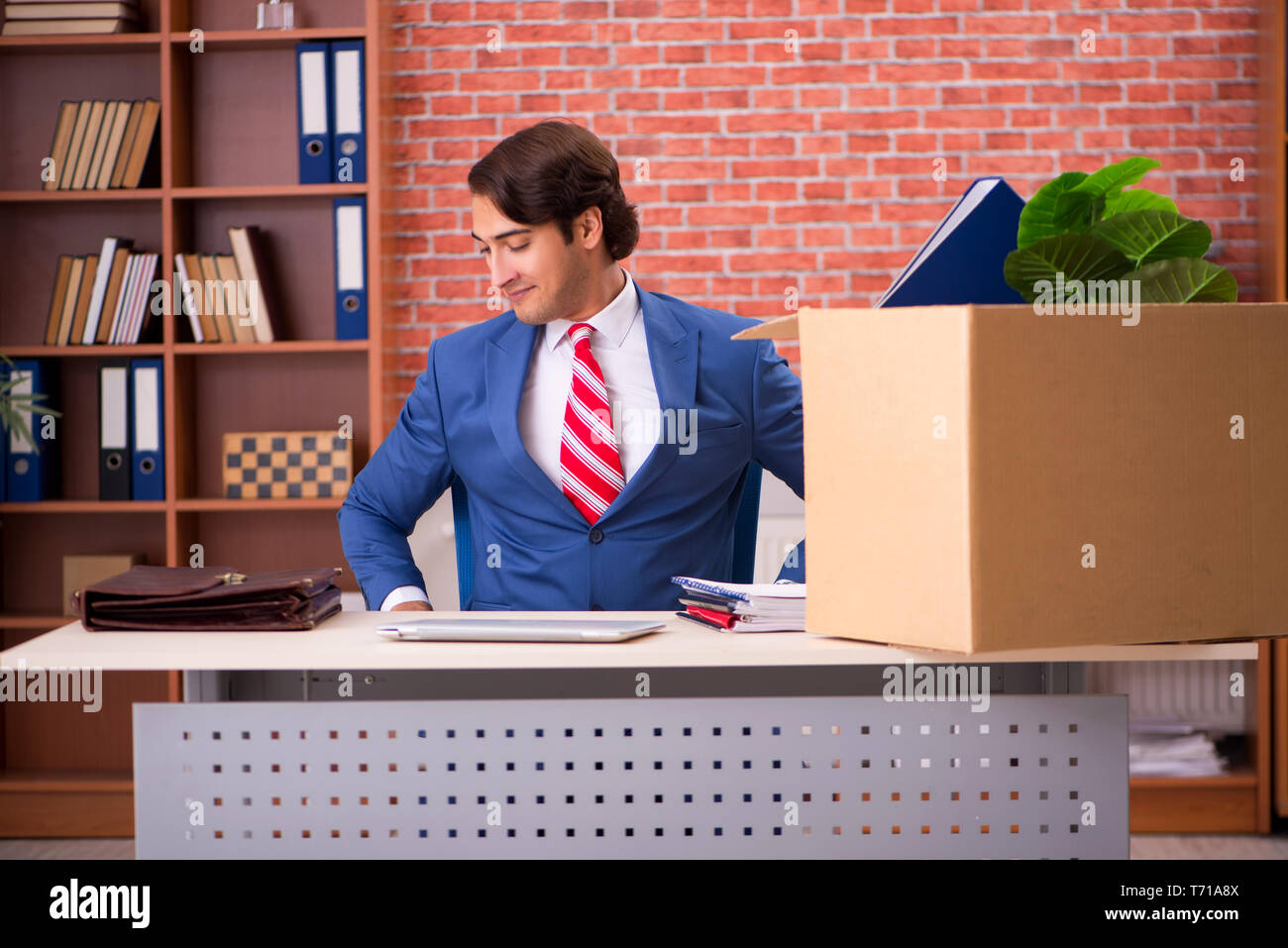 Successful employee getting new job position Stock Photo - Alamy