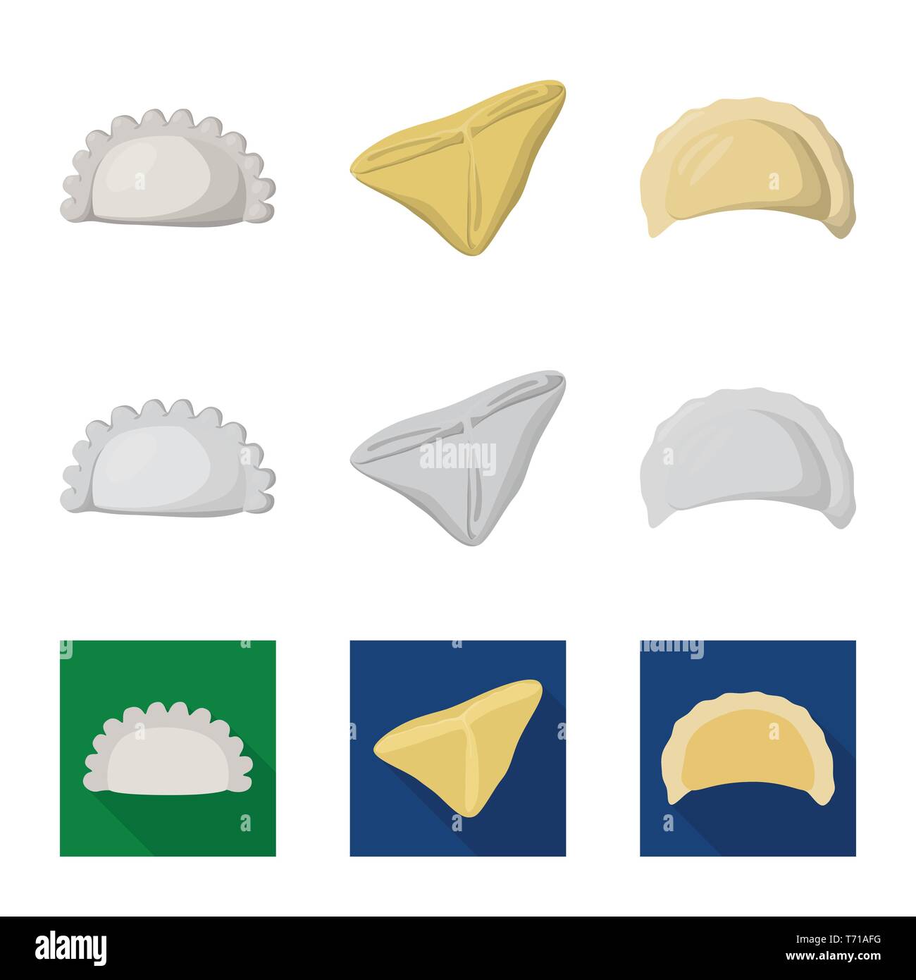 Vector illustration of products and cooking logo. Set of products and ...