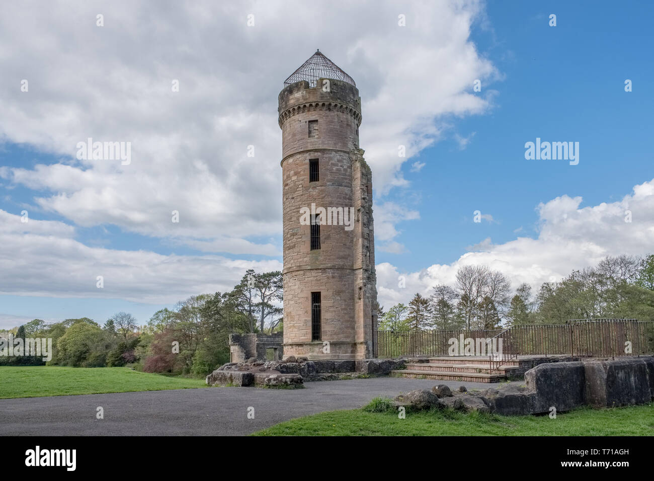 Irvine, Scotland, UK - April 29, 2019: Ancient Ruins at Eglinton Castle ...