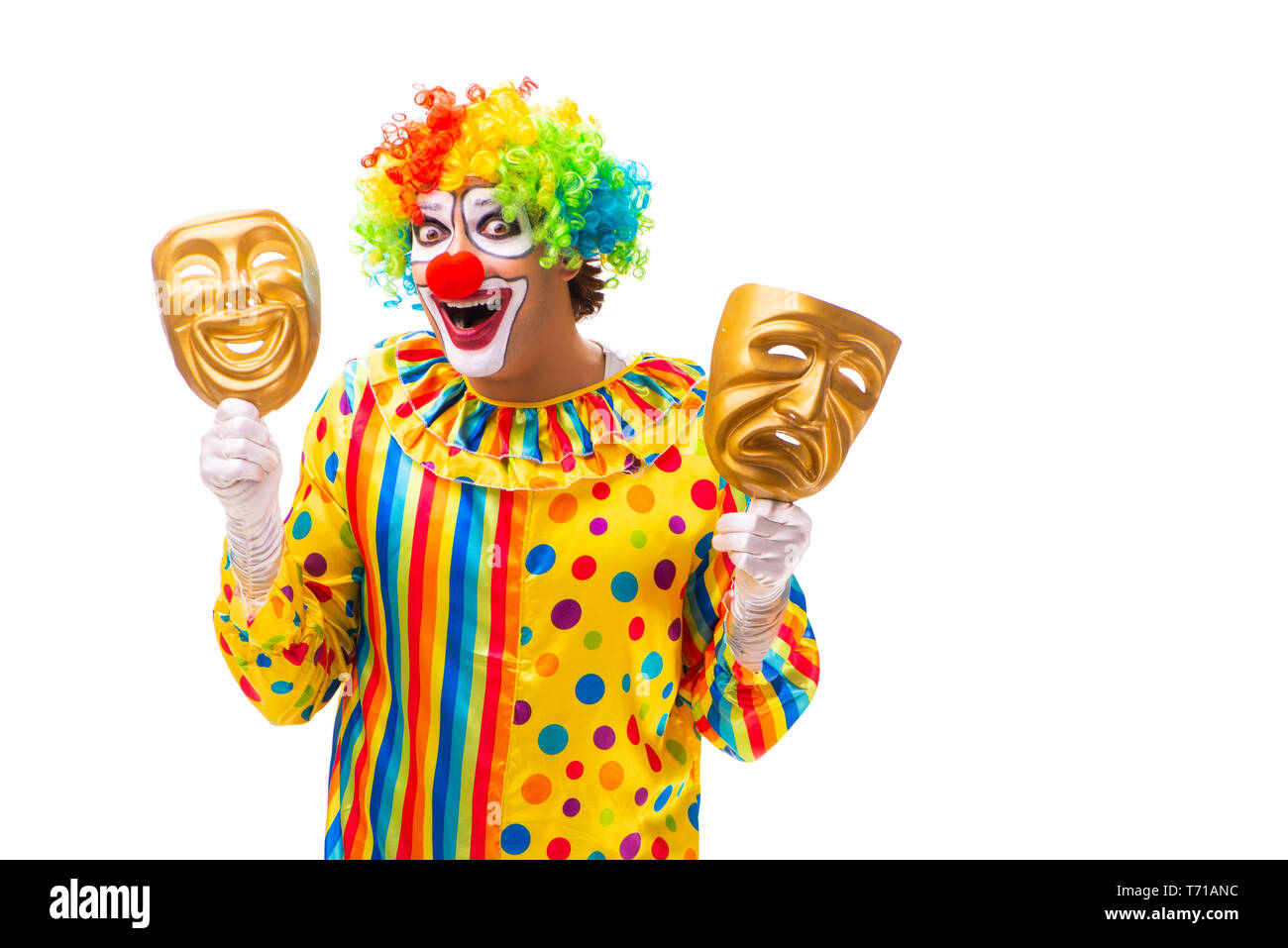 Male clown isolated on white Stock Photo - Alamy