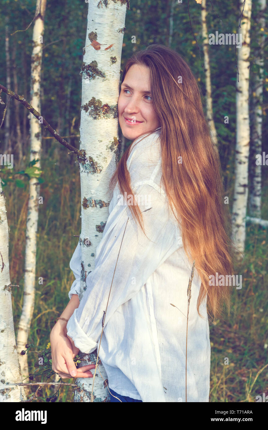 Girl in love with nature hi-res stock photography and images - Alamy